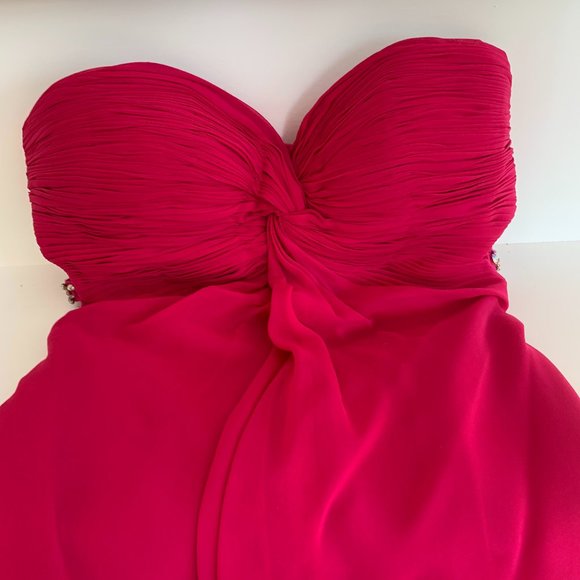 Wedding Shoppe | Dresses | Raspberry Strapless Prom Dress With Jeweled ...